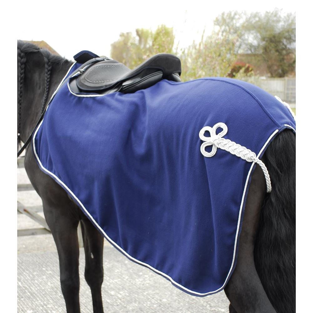 Rhinegold Embroidered Fleece Cutaway Ride-On Rug (Navy)