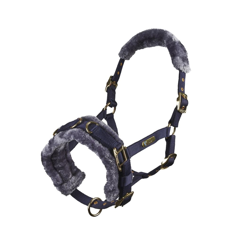 Shires Arma Fleece Lined Lunge Cavesson (Navy)